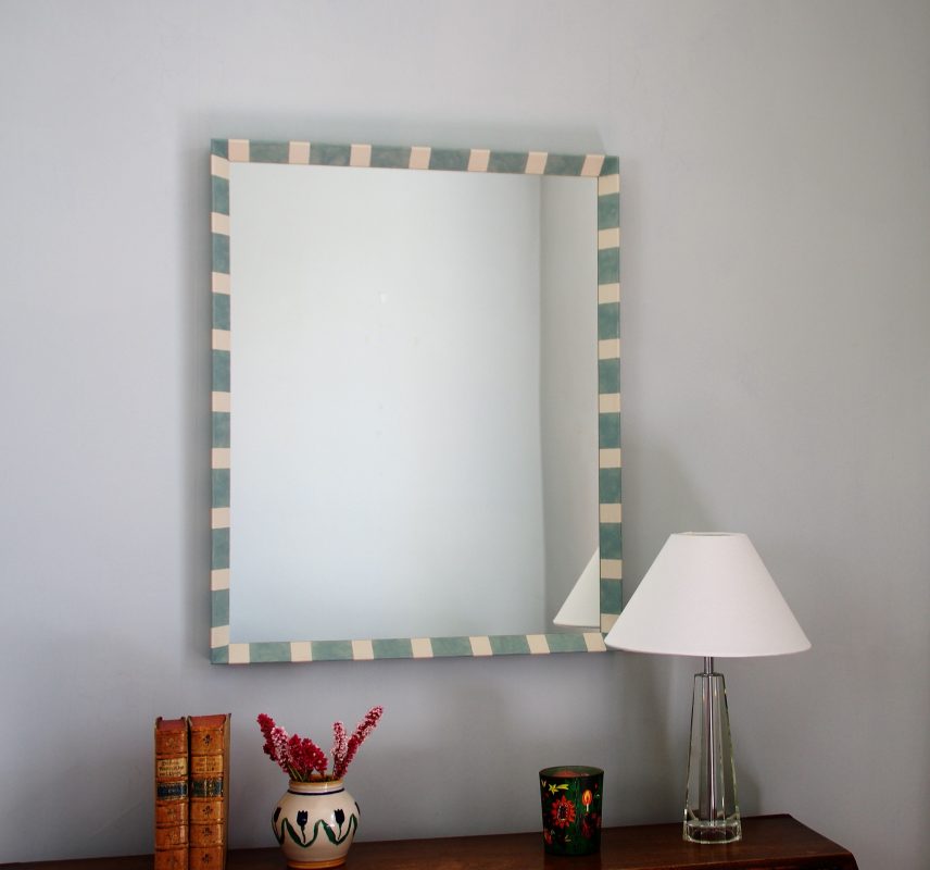 Blue and White Striped Rectangular Mirror - Omelo Mirrors Omelo ...